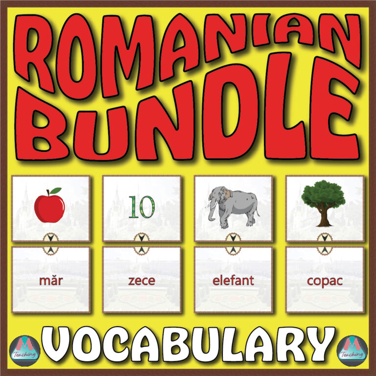 Romanian Vocabulary Match Bundle | Made By Teachers