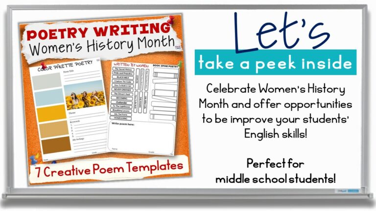 Women's History Month Poetry Writing Activities - Poem Templates | Made ...