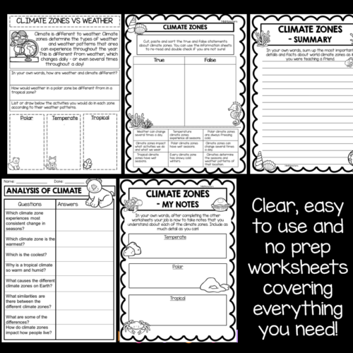 World Climate Zones Worksheets | Made By Teachers