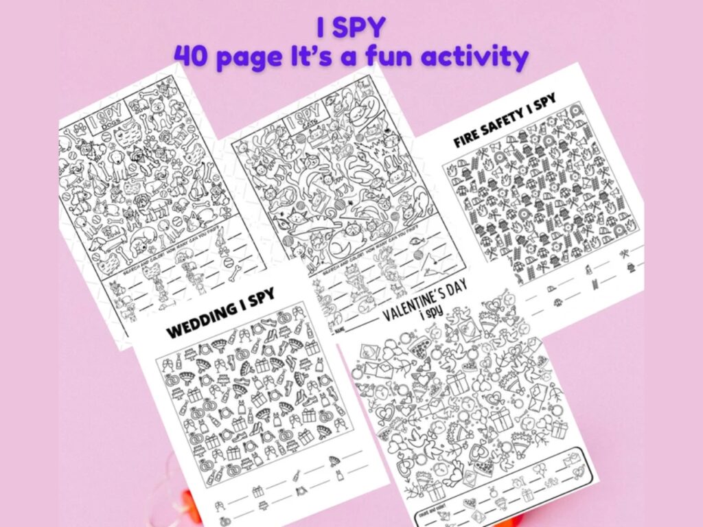 40 I Spy Game Fun I spy activity pages for kids to do for quiet time It ...