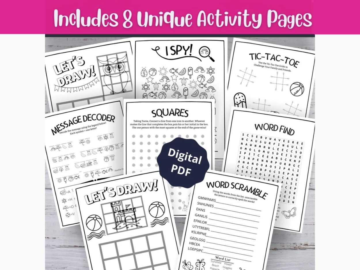 25 Summer Kids Activities, Summer Camp Activity, Printable Activity ...
