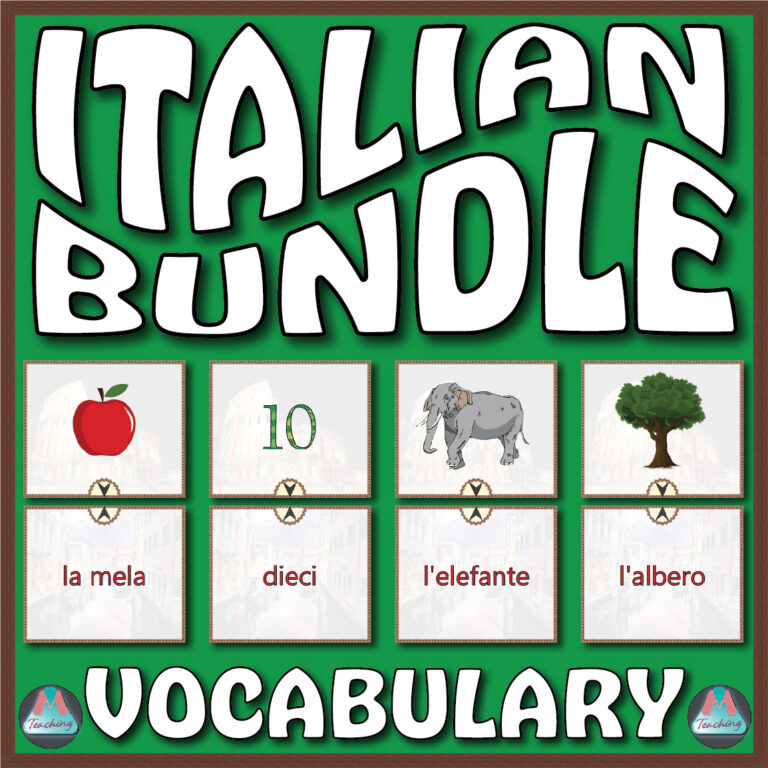 Italian Vocabulary Match Bundle | Made By Teachers