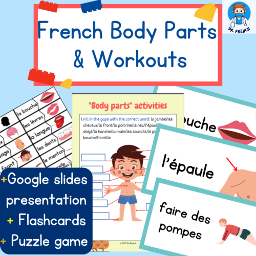 French Body Parts and Workout Vocabulary and Activities - Parties du ...