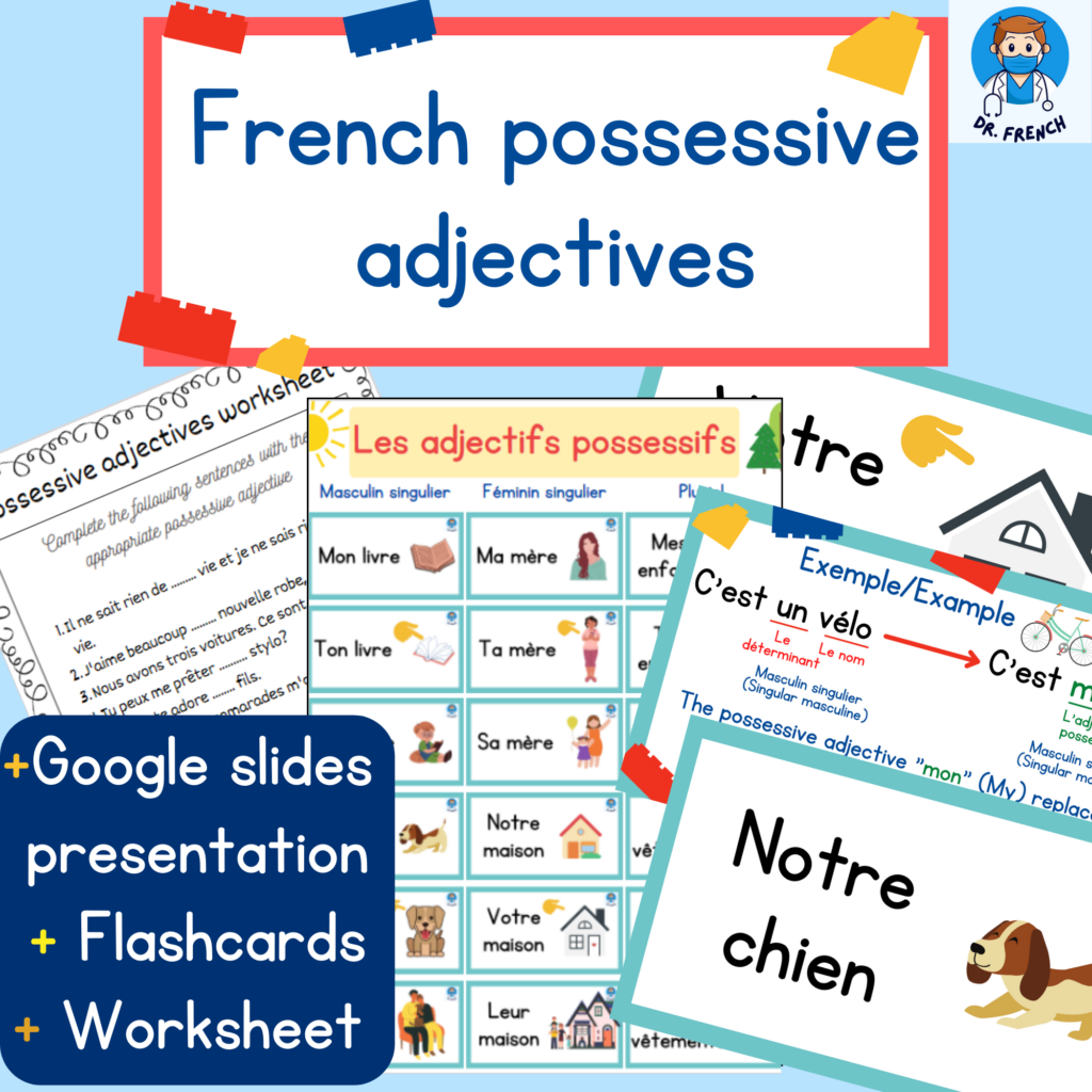Les adjectifs possessifs - French possessive adjectives lesson and ...
