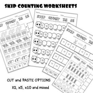 Simple Multiplication Worksheets with pictures - skip counting by 2, 5 ...