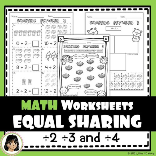 Equal Sharing Division Worksheets with Pictures | Made By Teachers