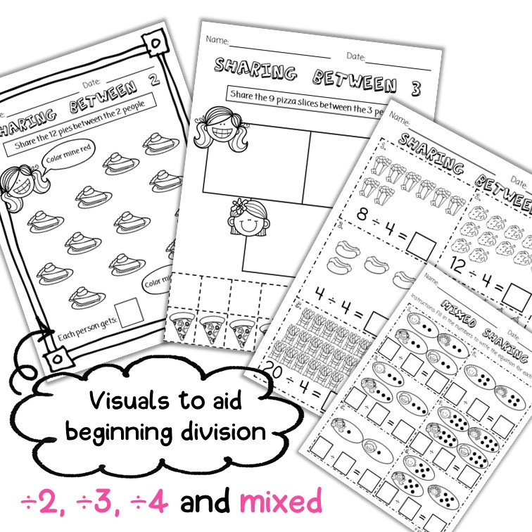 Equal Sharing Division Worksheets with Pictures | Made By Teachers