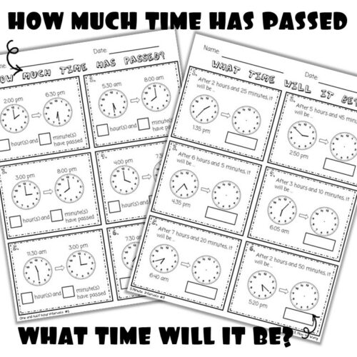 Elapsed Time Worksheets with Pictures | Made By Teachers