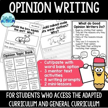 Opinion Writing | Special Education | fact vs opinion | Made By Teachers