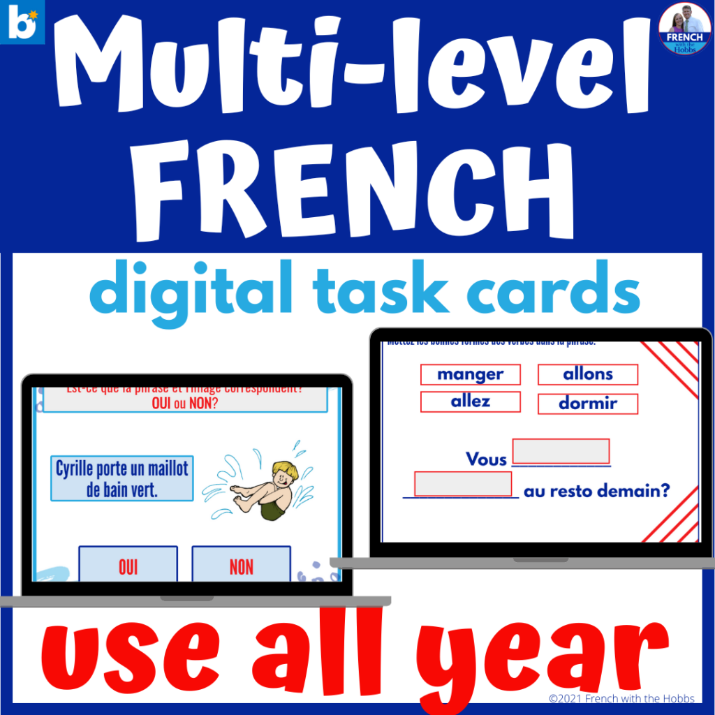 Multi-Level French Boom™ Digital Task Cards BUNDLE | Made By Teachers