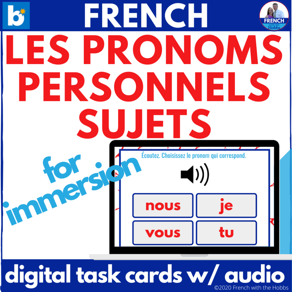 Immersion French Subject Pronouns Boom Cards - Made By Teachers