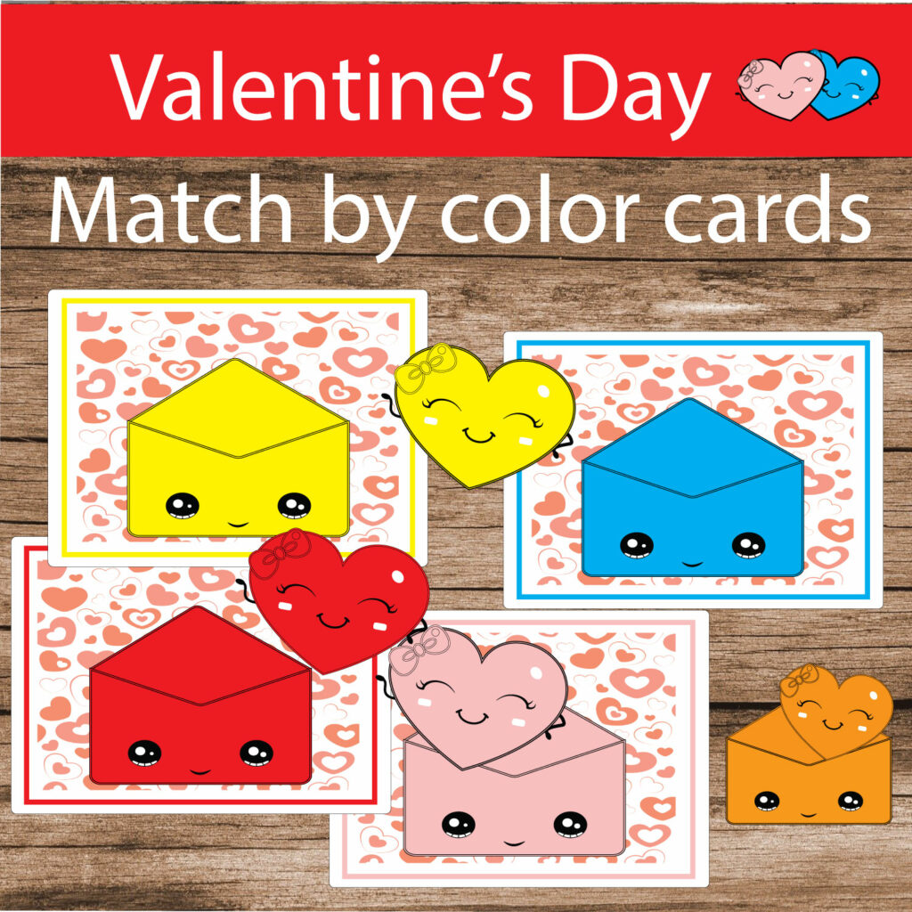 Valentine Day Match by Color, Morning Activities, Valentine Color ...
