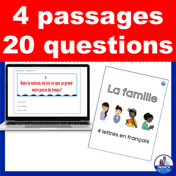 French Family Reading Comprehension Print & Google Forms | Made By Teachers