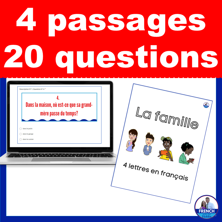 French Family Reading Comprehension Print & Google Forms | Made By Teachers