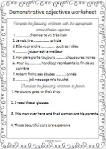 Les adjectifs démonstratifs - French Demonstrative Adjectives Lesson ...