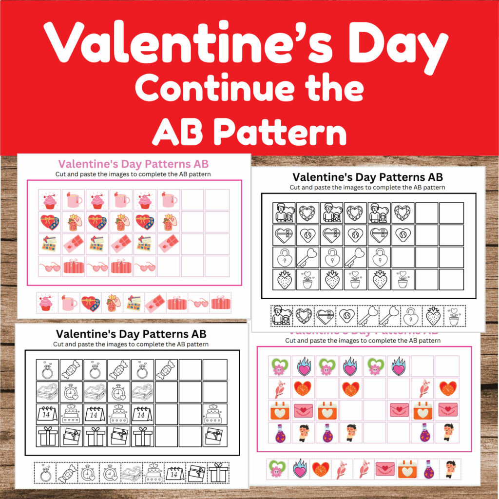 Continue the AB pattern - Valentine's Day Math Activity | Made By Teachers