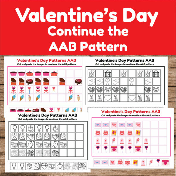 Continue the AAB pattern - Valentine's Day Math Activity | Made By Teachers
