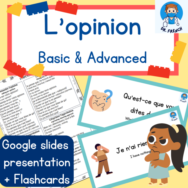 French Opinions- Expressing and Asking for opinions Lesson & Speaking ...
