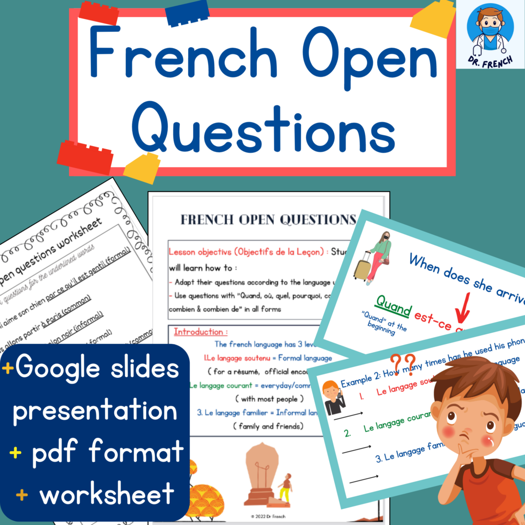 Les Questions Ouvertes. French Question Words and Open Questions | Made ...