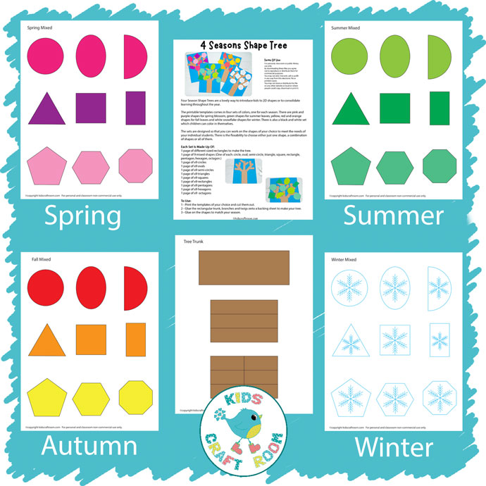2D Shapes Four Seasons Tree | Made By Teachers