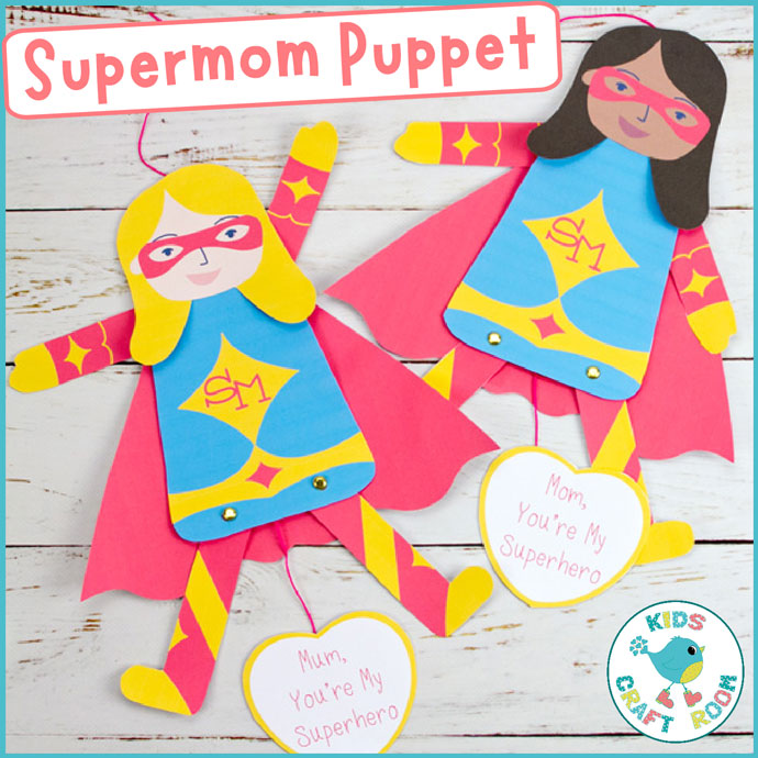 Superhero Mother's Day Puppet | Made By Teachers
