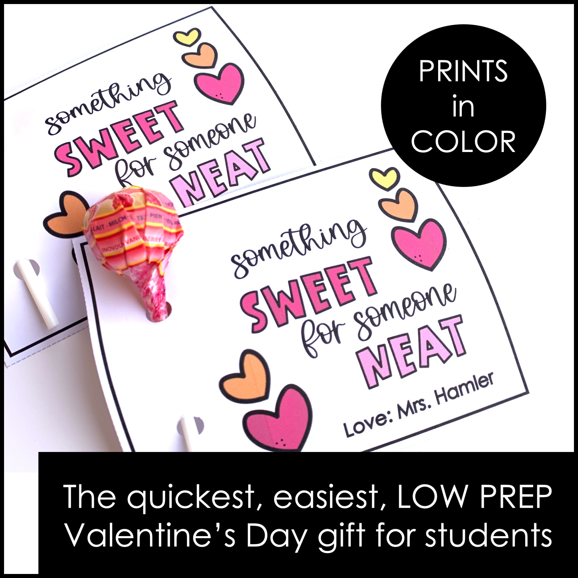 Valentine's Day Gift Tag | Student Gift Card | Lollipop tag for ...