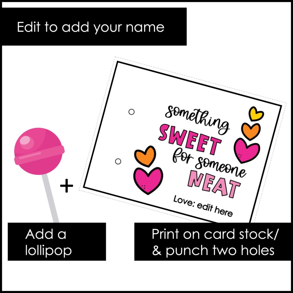 Valentine's Day Gift Tag | Student Gift Card | Lollipop tag for ...