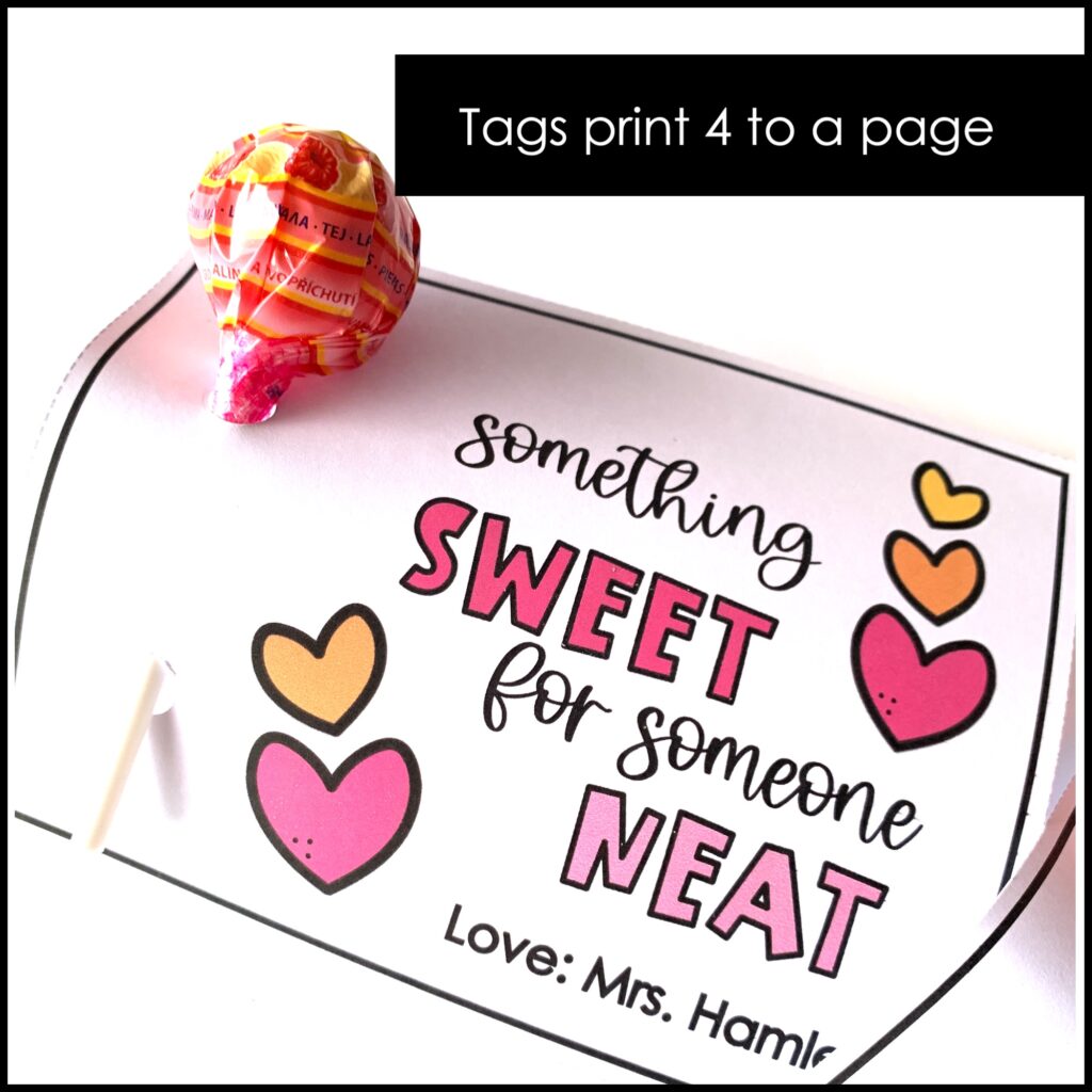 Valentine's Day Gift Tag | Student Gift Card | Lollipop tag for ...