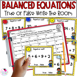 Balancing Equations - Equal Sign - 1st Grade Math - Write the Room ...