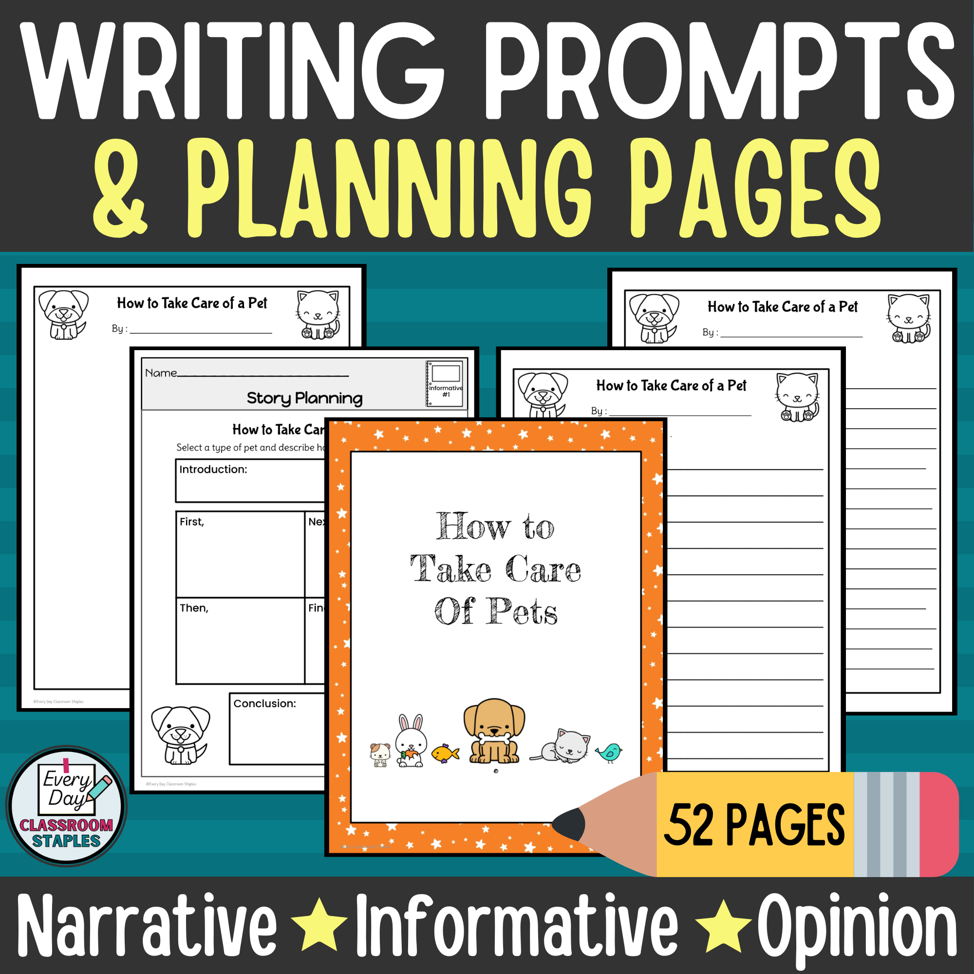 Writing Prompts and Planning Graphic Organizers Narrative Informative ...