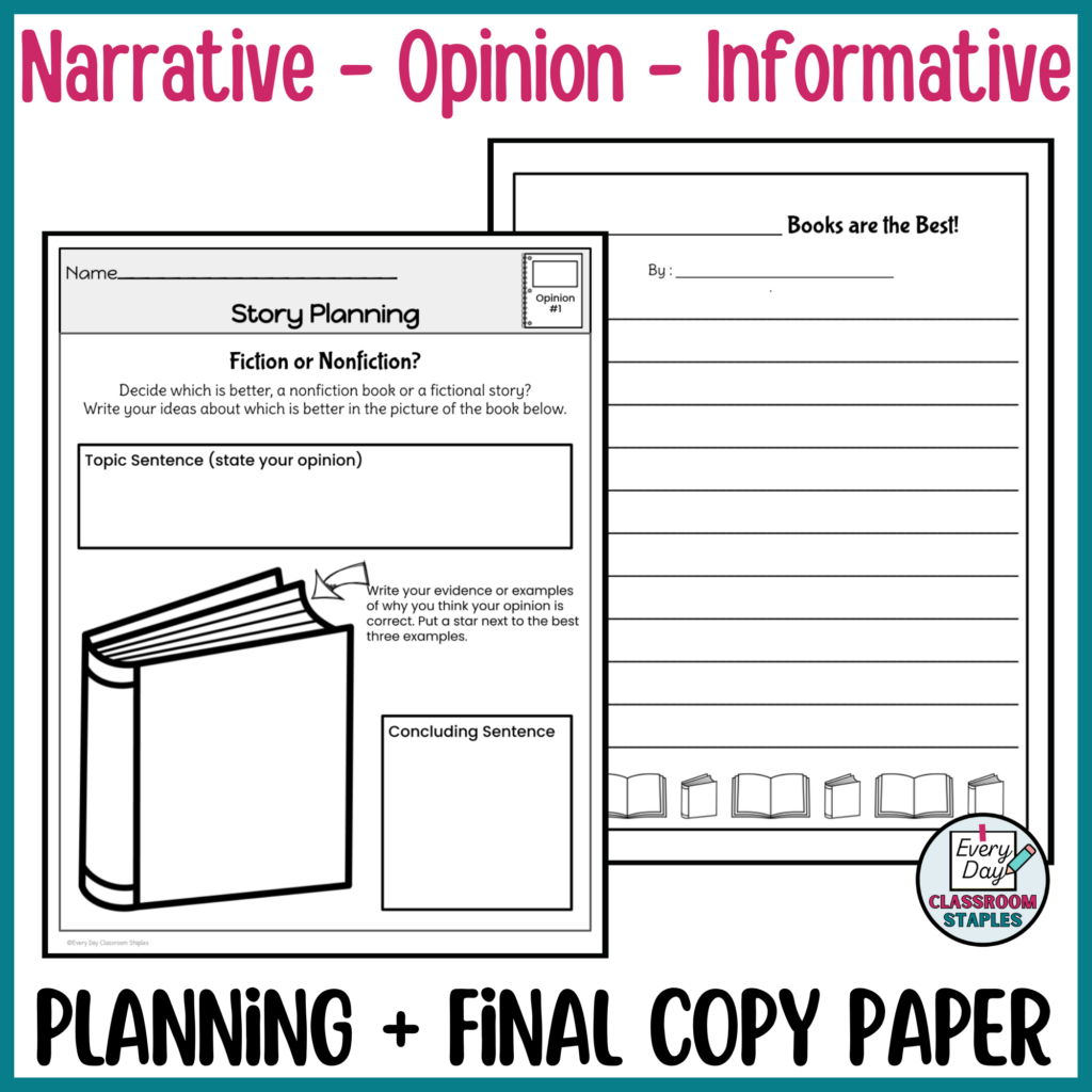 Writing Prompts and Planning Graphic Organizers Narrative Informative ...