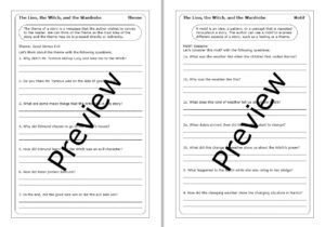 C. S. Lewis "The Lion, the Witch, and the Wardrobe" worksheets | Made ...