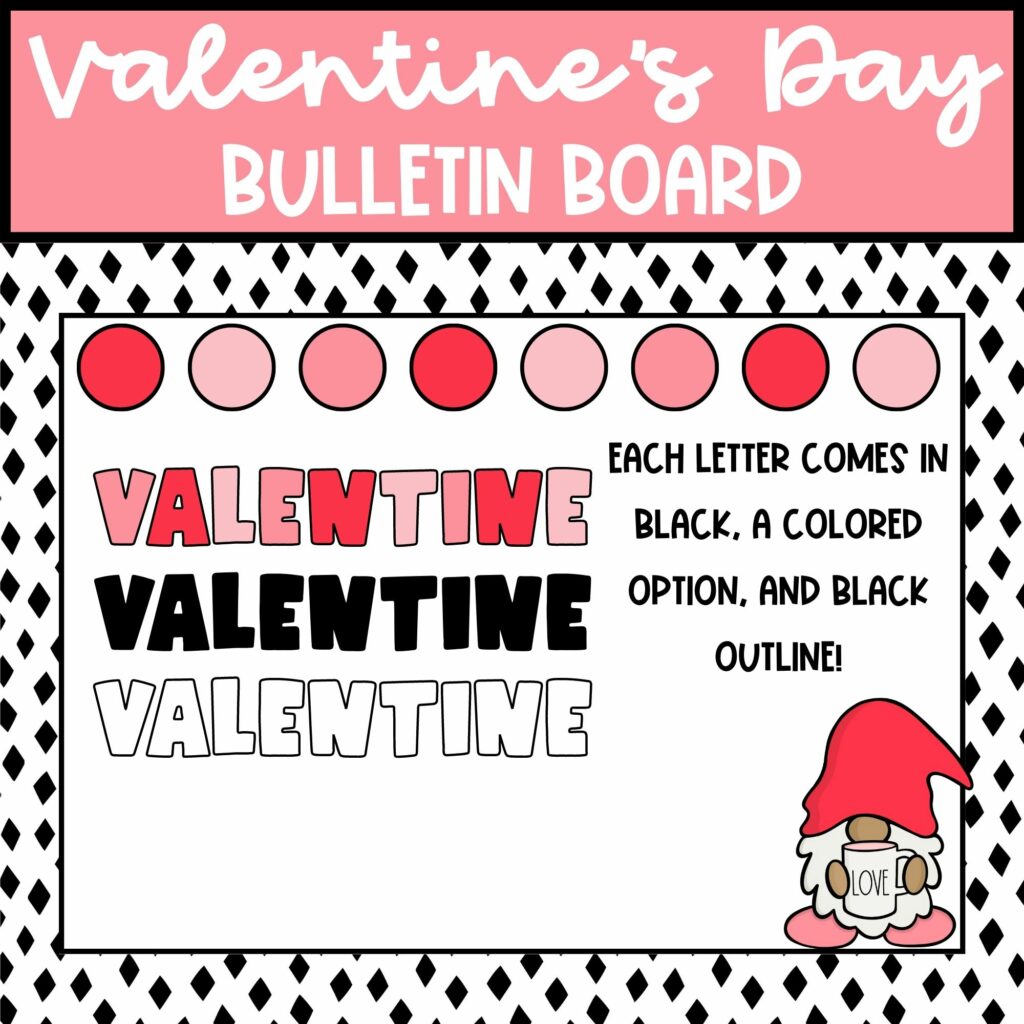 Valentine's Day Bulletin Board and February Door Decor with Gnomes ...