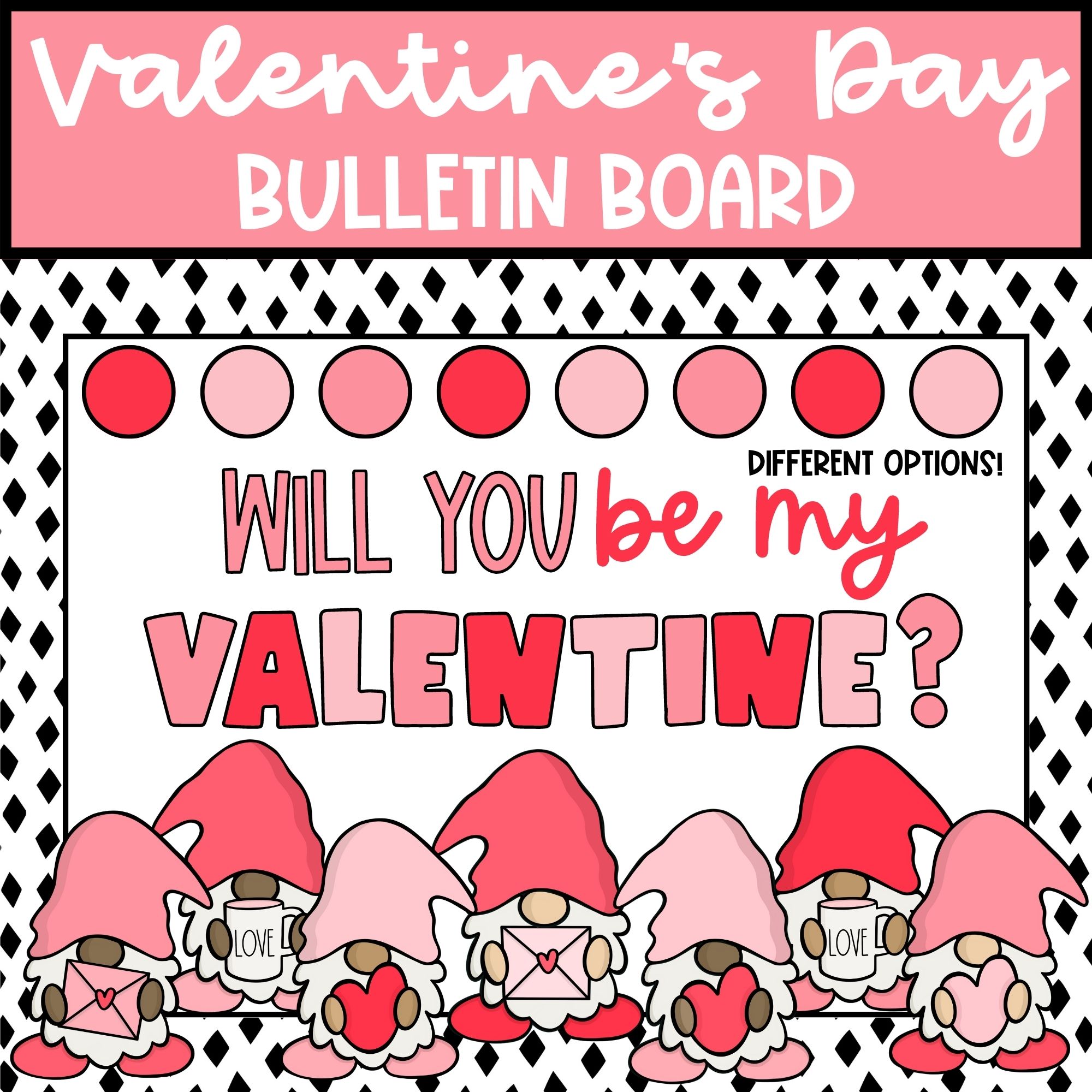 Valentine's Day Bulletin Board and February Door Decor with Gnomes ...