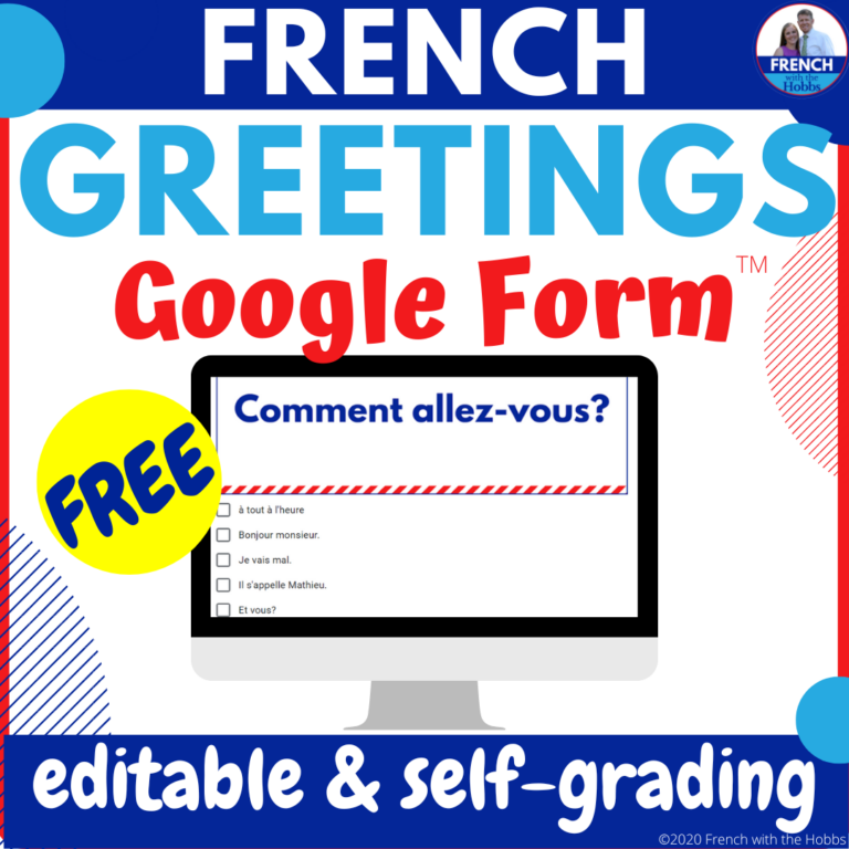 French Greetings & Introductions Google Form | Made By Teachers