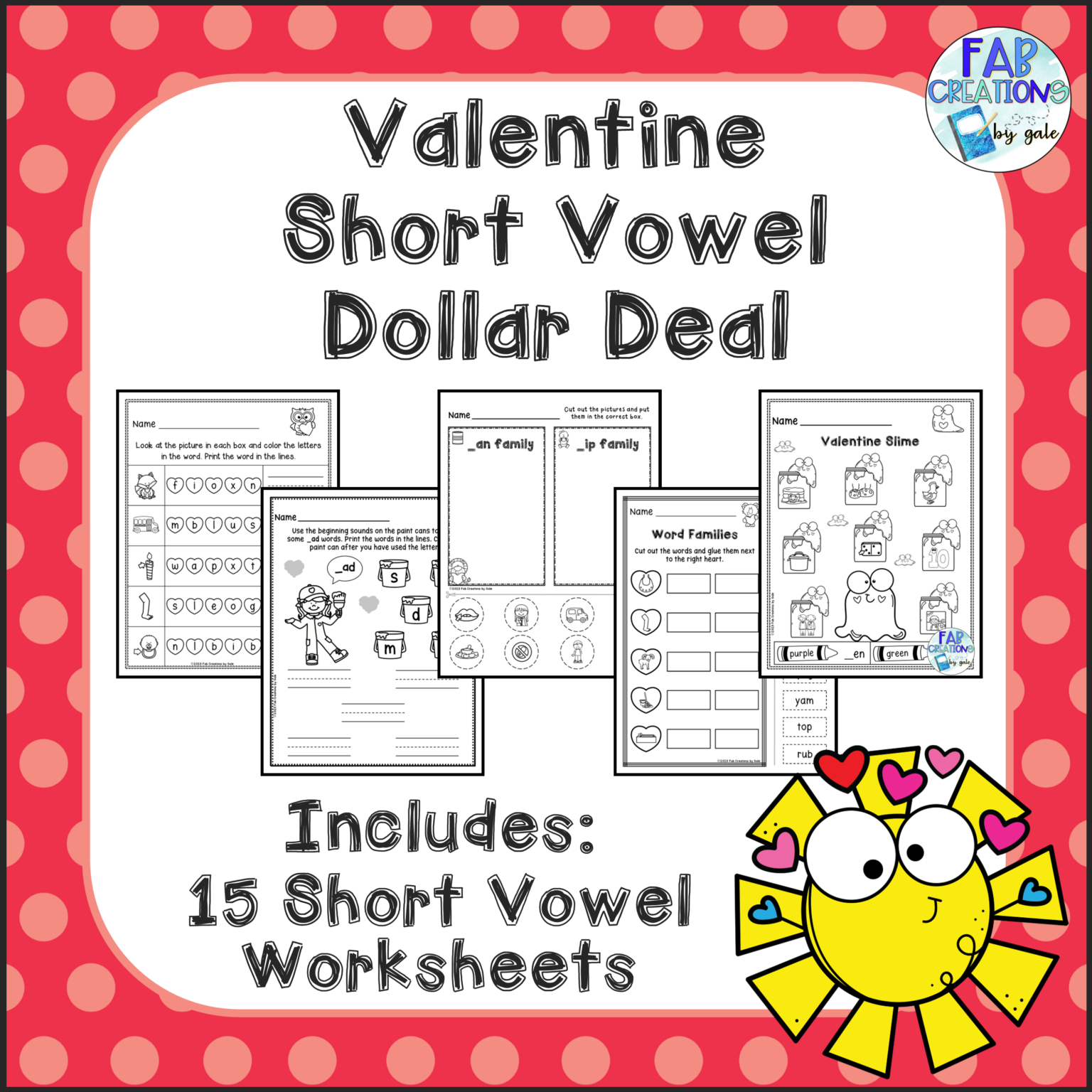 Valentine Short Vowel Dollar Deal | Made By Teachers