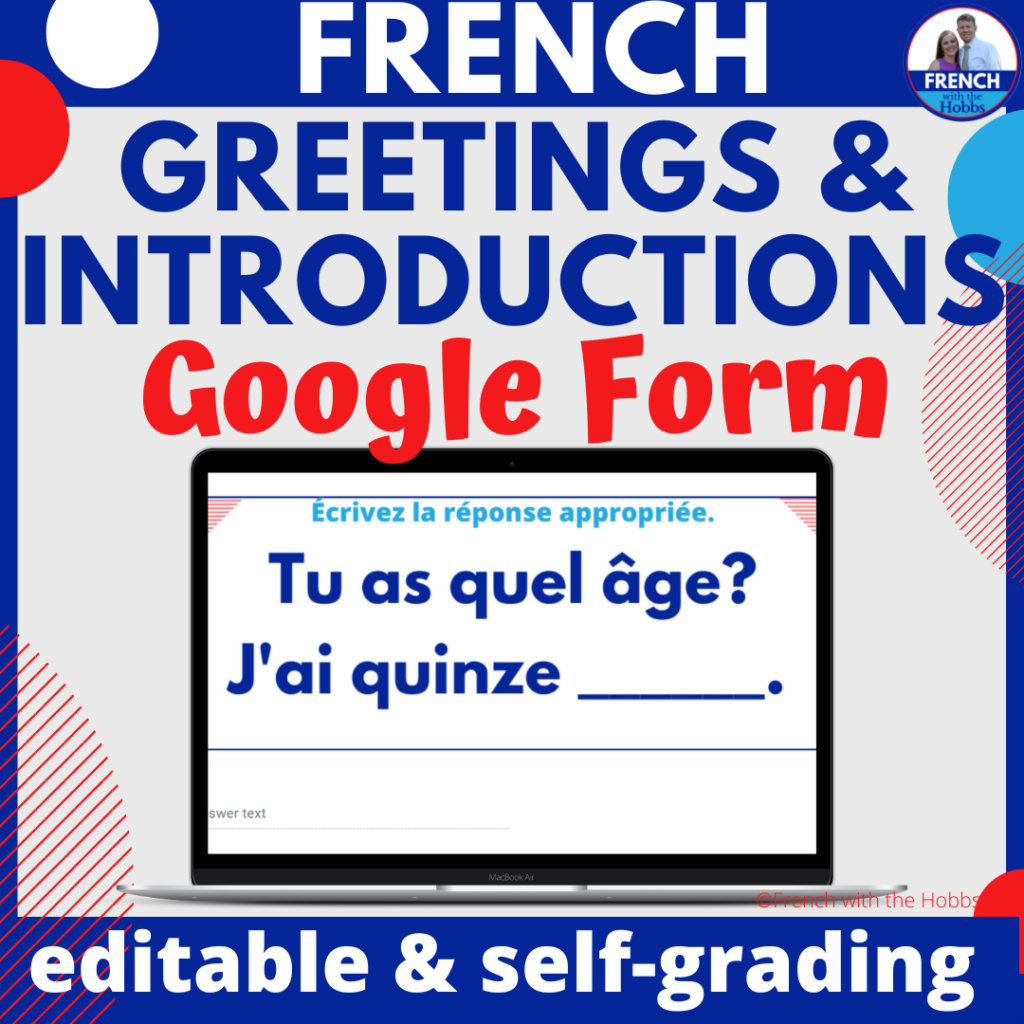 French Greetings & Introductions Google Form | Made By Teachers