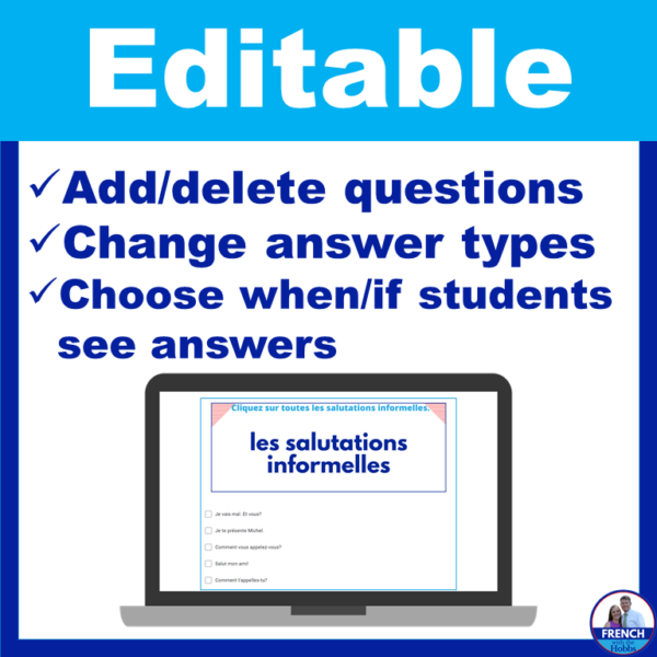 French Greetings & Introductions Google Form | Made By Teachers