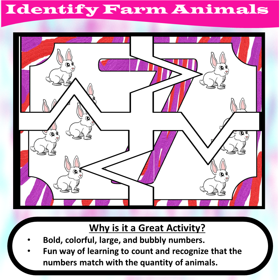 Farm Animals Jigsaw Puzzles Counting 1-10 | Made By Teachers