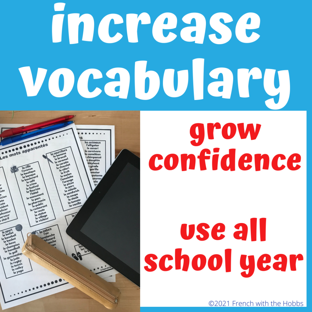 FREE French English Cognates Word Bank | Made By Teachers