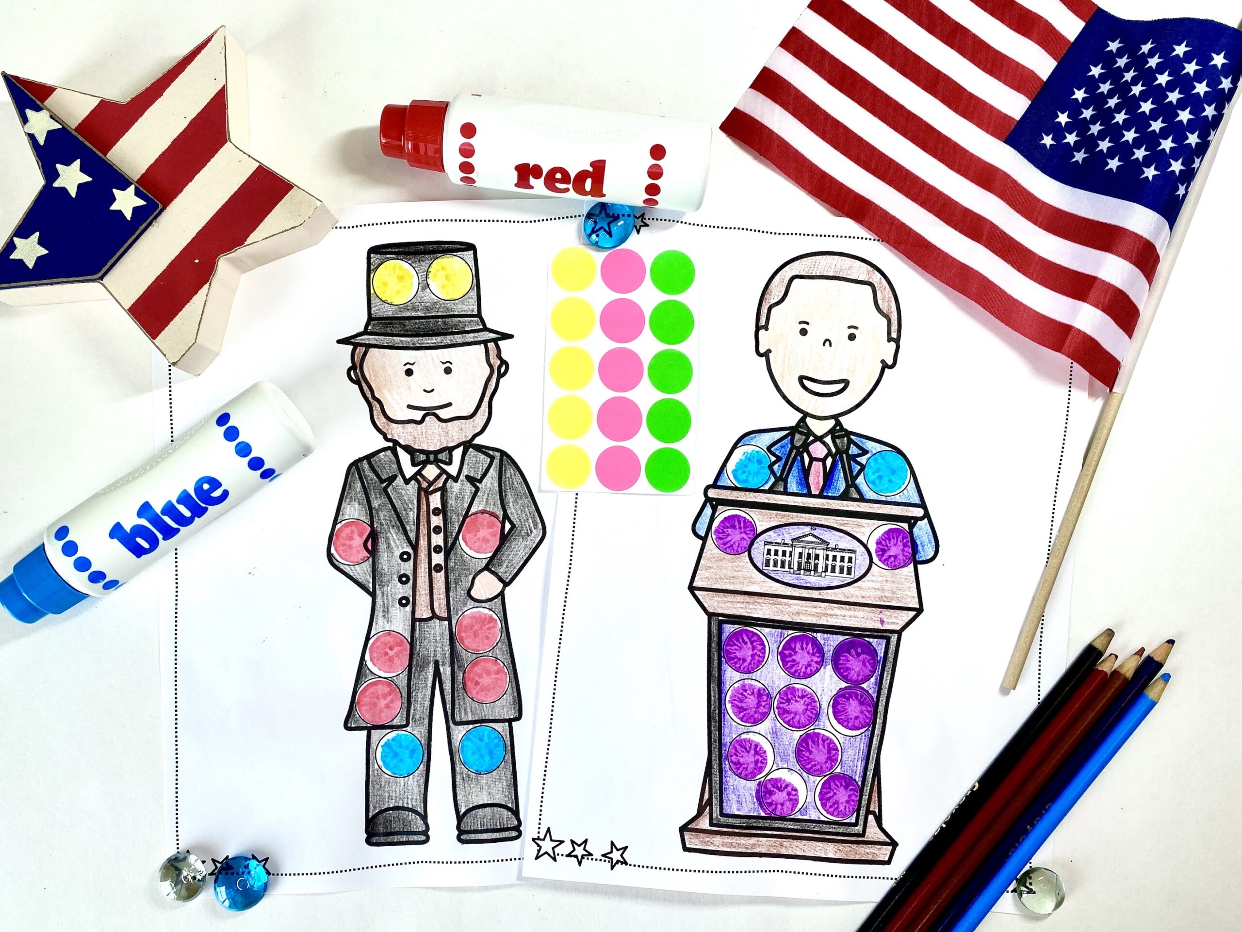 President's Day Do A Dot Art Packet | Made By Teachers