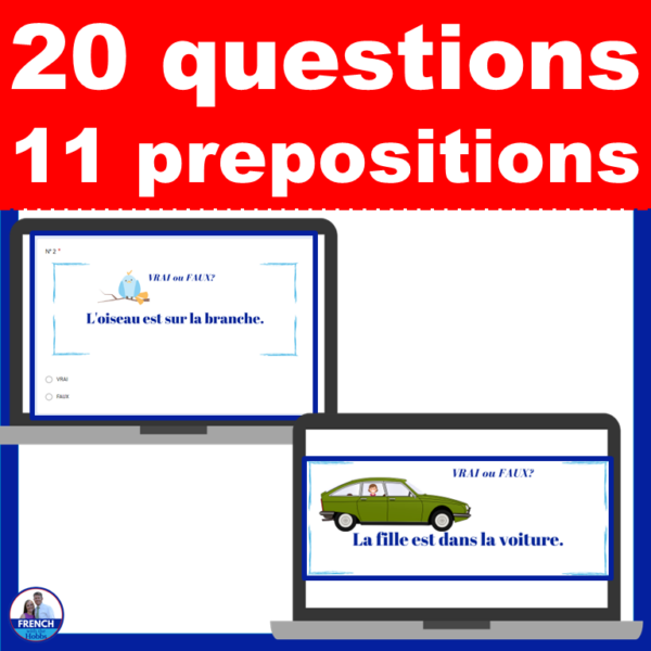 French Prepositions Google Form | Made By Teachers