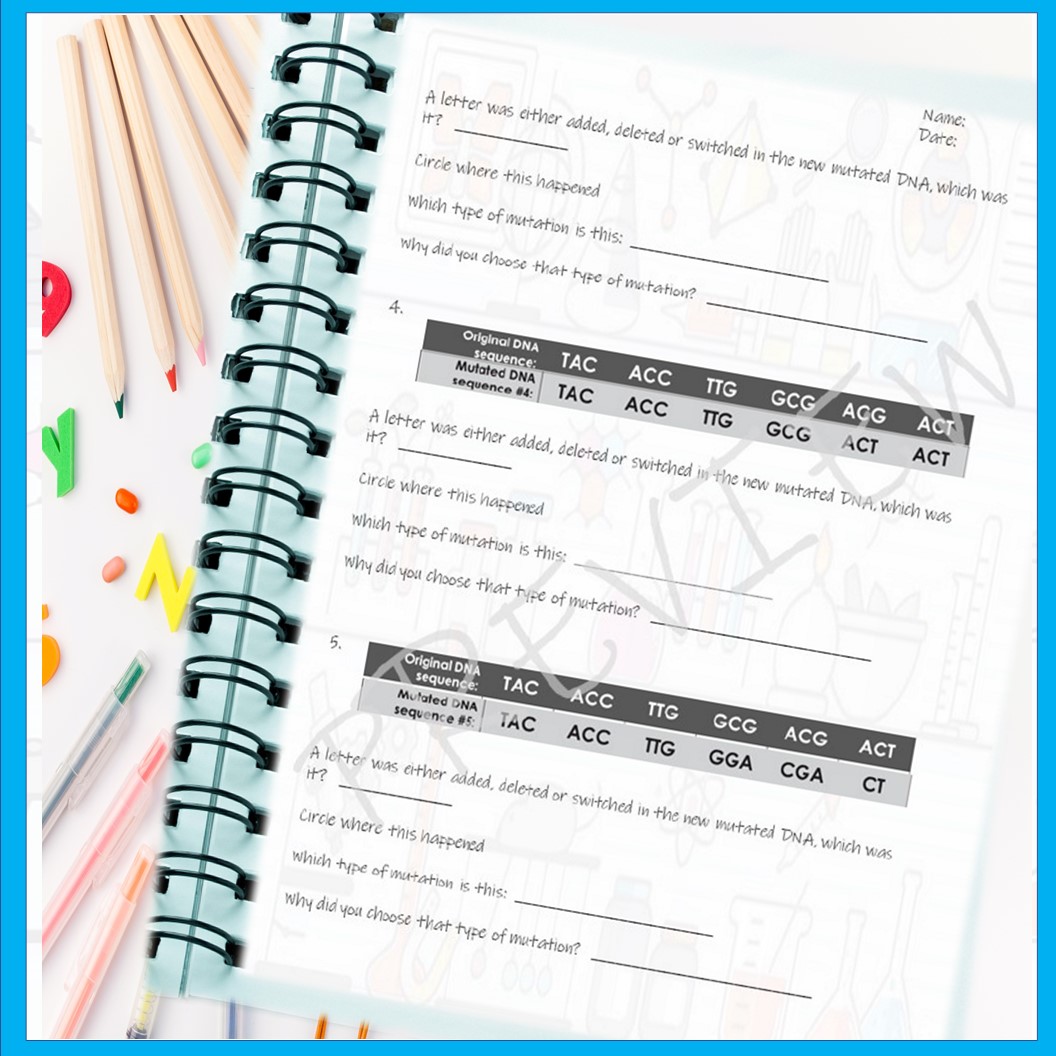 DNA Mutations Practice Worksheet | Made By Teachers