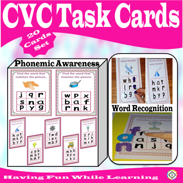 CVC Task Cards | Made By Teachers