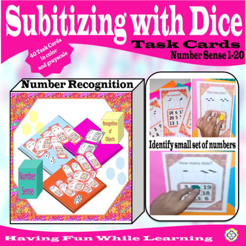 Subitizing with Dice Task Cards Number Sense 1-20 | Made By Teachers