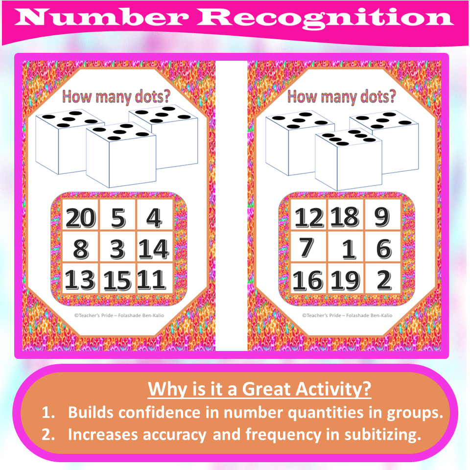 Subitizing with Dice Task Cards Number Sense 1-20 | Made By Teachers
