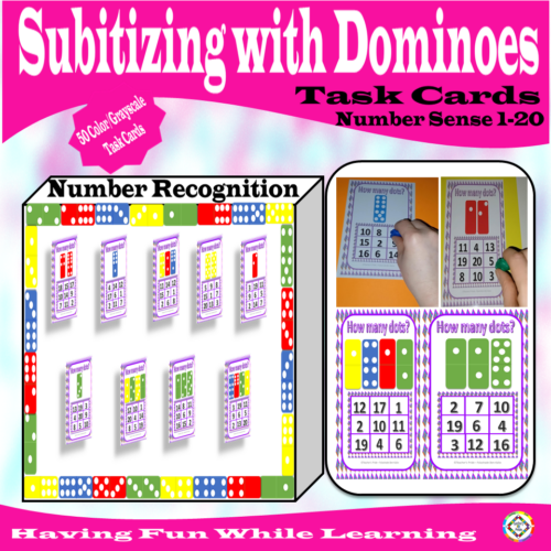 Subitizing with Dominoes Task Cards Number Sense 1-20 | Made By Teachers
