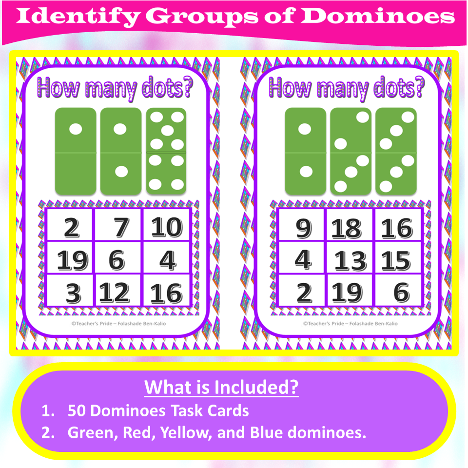 Subitizing with Dominoes Task Cards Number Sense 1-20 | Made By Teachers