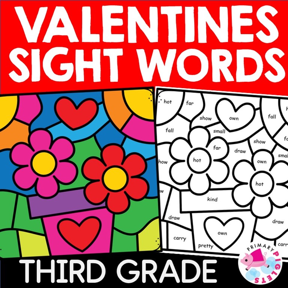VALENTINE'S DAY COLOR BY SIGHT WORDS | VALENTINE'S DAY COLOR BY CODE ...