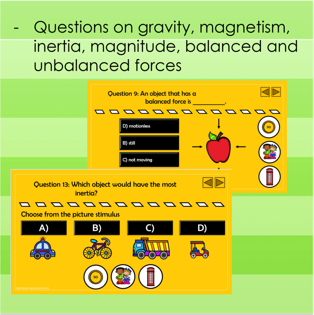 Forces: Gravity, Resistive & Magnetism Quiz PowerPoint | Made By Teachers